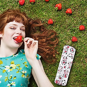 Strawberry Cow Print Tumbler-20 oz Skinny Tumbler with Lid and Straw-Cow Gifts for Women, Birthday Gifts for Women-Strawberry Decor, Strawberry Accessories-Insulated Cow Tumbler,Cute Cups,Cute Tumbler