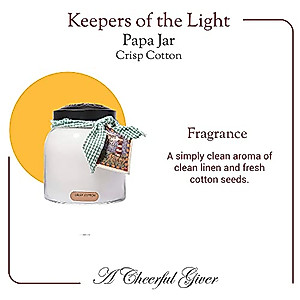 A Cheerful Giver - Crisp Cotton Papa Scented Glass Jar Candle (34oz) with Lid & True to Life Fragrance Made in USA