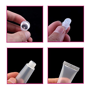 BlingKingdom 6pcs Lip Gloss Tubes 8ml Clear Soft Empty Lip Balm Containers Refillable Mini Cosmetic Tubes for Comestic Makeup and Travel Toiletries