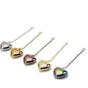 Stainless Steel Creative Tea Infuser Metal Heart Shape Reusable Tea Coffee Filter Strainer Teapot Accessory Kitchen Gadget Too (gold)