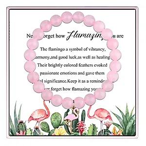 Inspirational Flamingo Gift Never Forget How Flamazing You are Bracelet Flamingo Lover Jewelry Gift for Family（Pink）