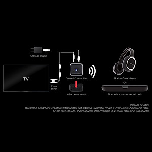 XTREME DIGITAL LIFESTYLE ACCESSORIES Monster HDTV Wireless Headphones Kit with Bluetooth Transmitter, Stream TV Gaming and Music, Over The Ear Headphones, 33 feet Away