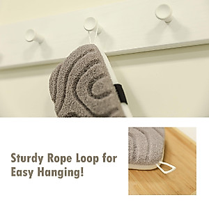 myHomeBody Luxury Mens Loofah Body Exfoliator, Loofah Sponge, Bath Sponge, Beauty Sponge Loofah for Women, 2 Sides, Dual Texture Shower Sponge for Mild Exfoliation and Gentle Cleansing - Body Sponge