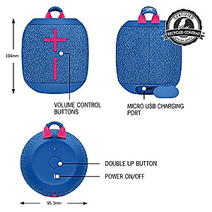 Ultimate Ears WONDERBOOM Wireless Portable Waterproof Bluetooth Speaker with Bigger, Bassy-er 360 Degree Sound, Outdoor Boost Equalizer with Signature Series Shockproof Water Resistant Case