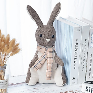 Marwood Cute Door Stopper Decorative Door Stops for Home and Office, Rabbit Weighted Interior Doorstop Fabric Stuffed Animal Door Stopper Floor Decorative