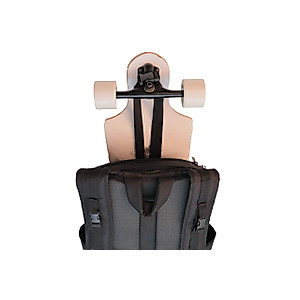GoRide Electric Longboard Skateboard Backpack Bag Carrier with Laptop Holder (Black, Red)