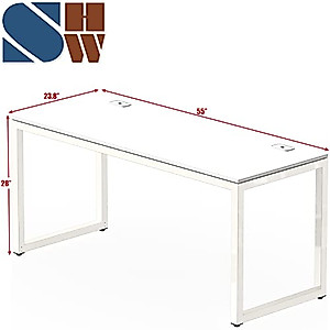 SHW Artwork Solo Desk, White