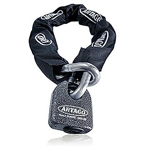 Artago 68T100 Maximum Security Motorcycle Chain Lock, Sold Secure Gold Approved, ø15 100cm/3,28ft, BUNKER SELECTION, Forged Steel MONOBLOK Padlock, Anti Theft Heavy Duty Chain Lock for Moto Scooter