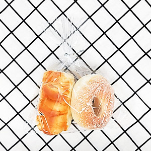 100PCS Cellophane Bags 8x10 inches, Clear Treat Bags with 4’’ Twist Ties, Plastic Cello Bags - 1.4 mils Thick OPP Rice Crispy Bags for Gift Goodie Favor Candy Cake Pop Birthday Party Cookies (8’’ x