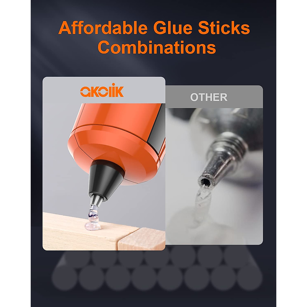 akolik 50W Mini Hot Glue Gun, Anti-Drip Fast Preheating Mini Glue Gun Kit with 30 PCS Glue Sticks for DIY, Arts & Craft, Home Repairs, and Decorations 50W