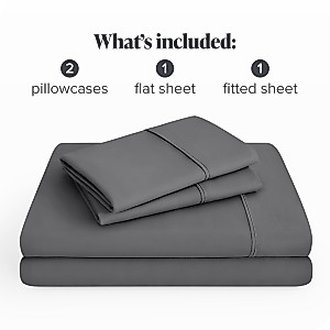 Bare Home Split Head Flex King Sheet Set - 1800 Ultra-Soft Microfiber Bed Sheets - Double Brushed - Deep Pockets - Easy Fit - 4 Piece Set - FlexTop Bedding Sheets (Grey)