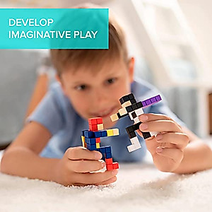 PIXIO Retrofuturism - 60 Magnetic Blocks - Small Magnet Blocks - Magnets for Kids & Adults - Magnet Toys- Magnet Tiles Alternative for Kids 8-12 Years