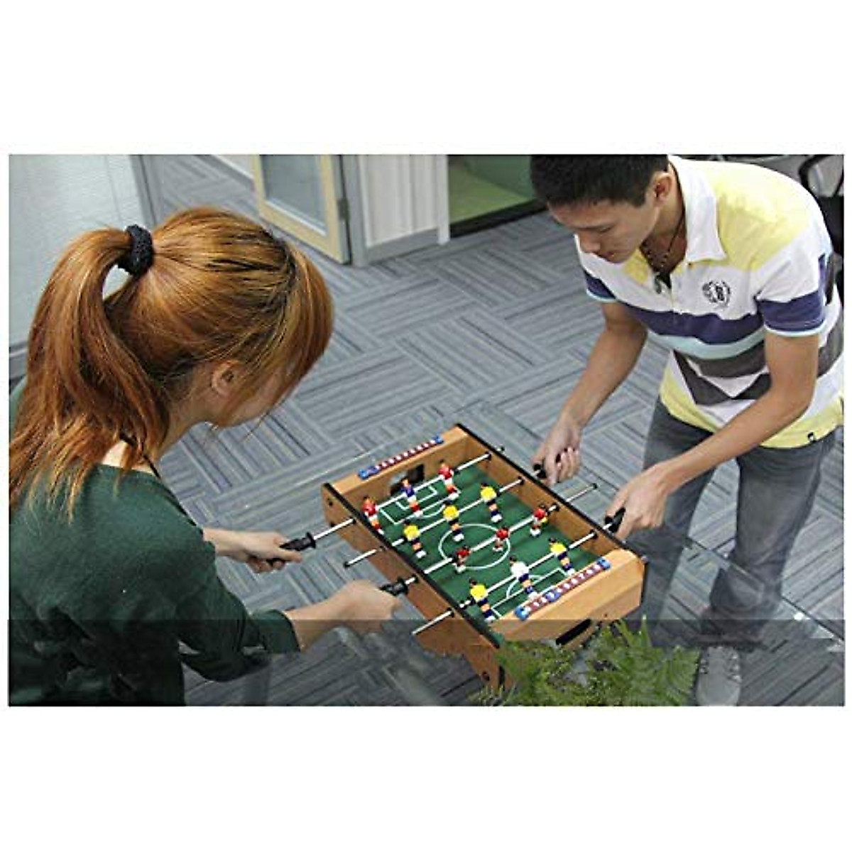 Foosball Table,Wooden Mini Tabletop Billiard Game,Easily Assemble Soccer Tabletop Competition Game,Tabletop Puzzle Finger Battle Athletic Soccer Football Game,Soccer Table for Arcades,for Family Game