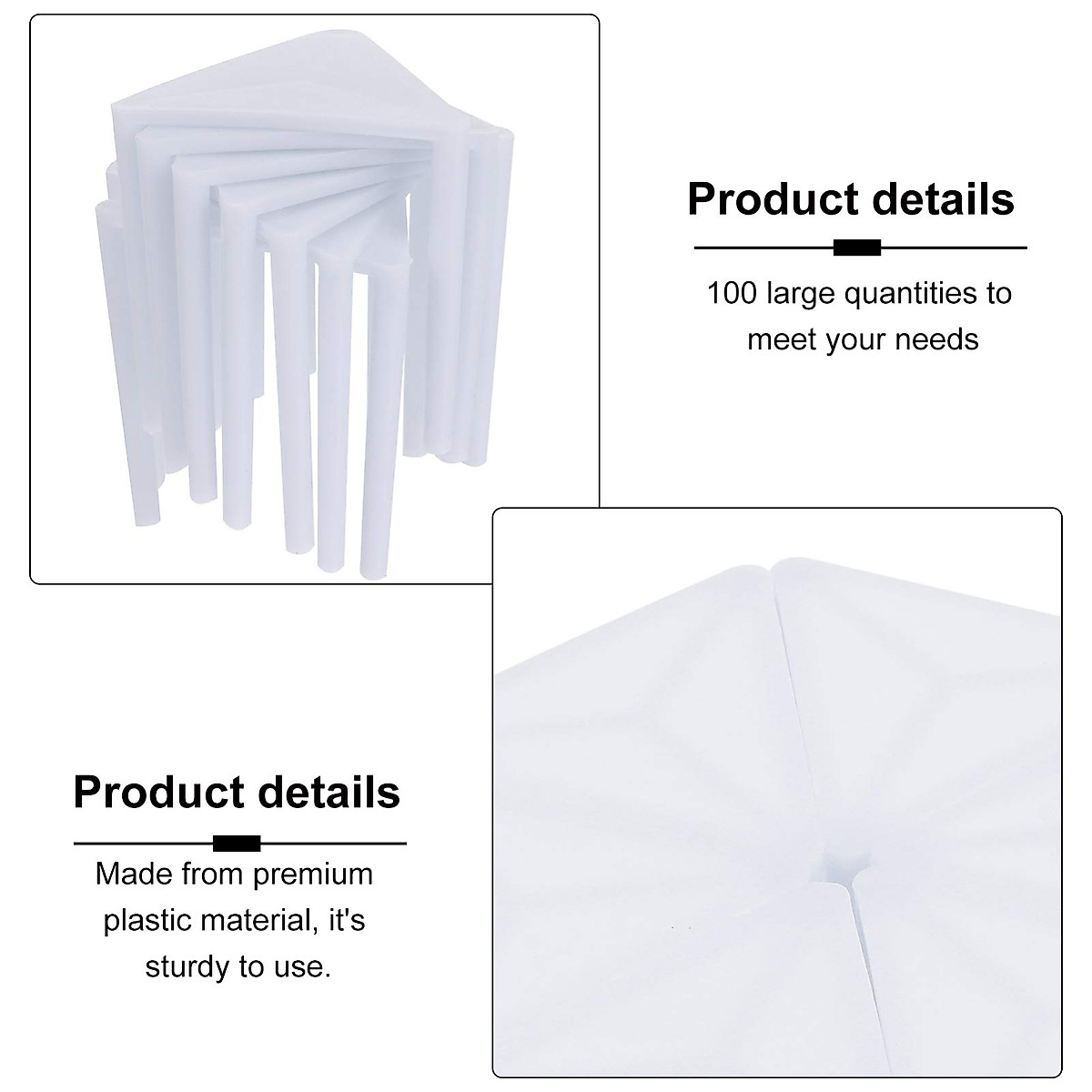 Hemoton Cake Tray 100pcs Plastic Pizza Tabletop Pizza Saver Pizza Box Table Triangle Brackets Pizza Holder White Serving Tray