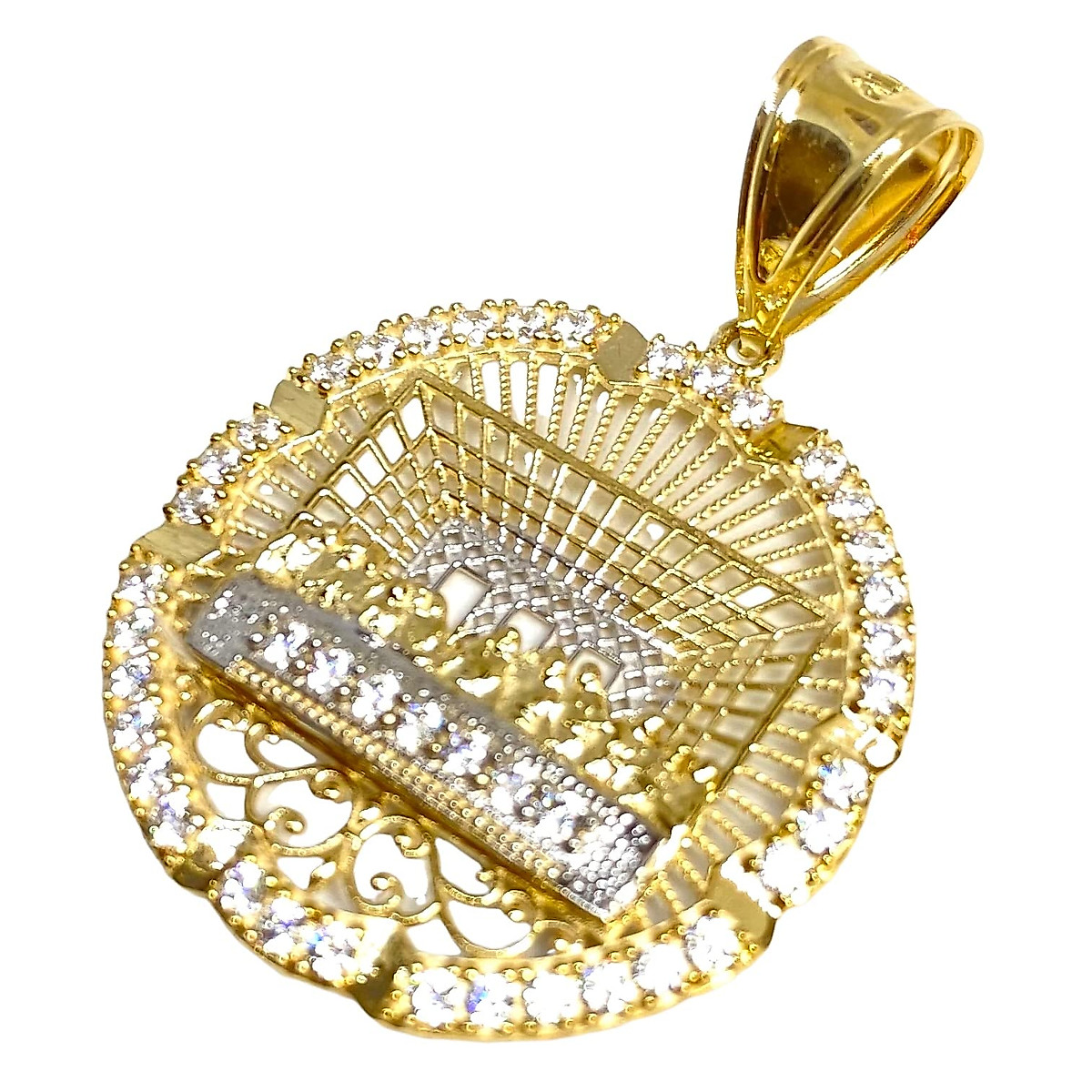 27-38 MM DIAMETER APOSTLES LAST SUPPER PENDANT CHARM REAL 10K YELLOW GOLD SG-2014 (27 MM)