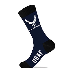 Cayyon U.S Military Air Force Socks Men's Cotton Crew Athletic Socks, Multipairs basketball socks absorb sweat and breathable sports socks 1-Pair