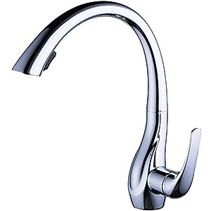 Y-LKUN Taps Modern Kitchen Sink Basin Mixer Tap Single Handle Sink Mixer Tap Pull-Out Faucet Sink Can Rotate Single Handle Single Hole Faucet