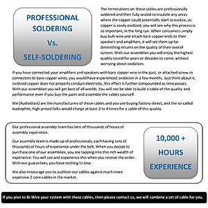 Audioblast HQ-SPK-AP2HD-12AWG - 10 Foot – 2 Core (99.99% OFC) Ultra-Flexible Audiophile Speaker Cable Pair w/Eminence Gold Plated Banana Plugs - 12 Gauge