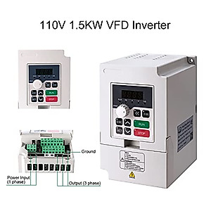 CNC Spindle Motor kits, 110V 1.5KW 1500W 80mm Water Cooled Spindle Motor CNC Spindle CNC Motor + 110V 1.5KW VFD + ER11 Collet set + Aviation Wire +Power wire+ Drill Bits For CNC Router Machine