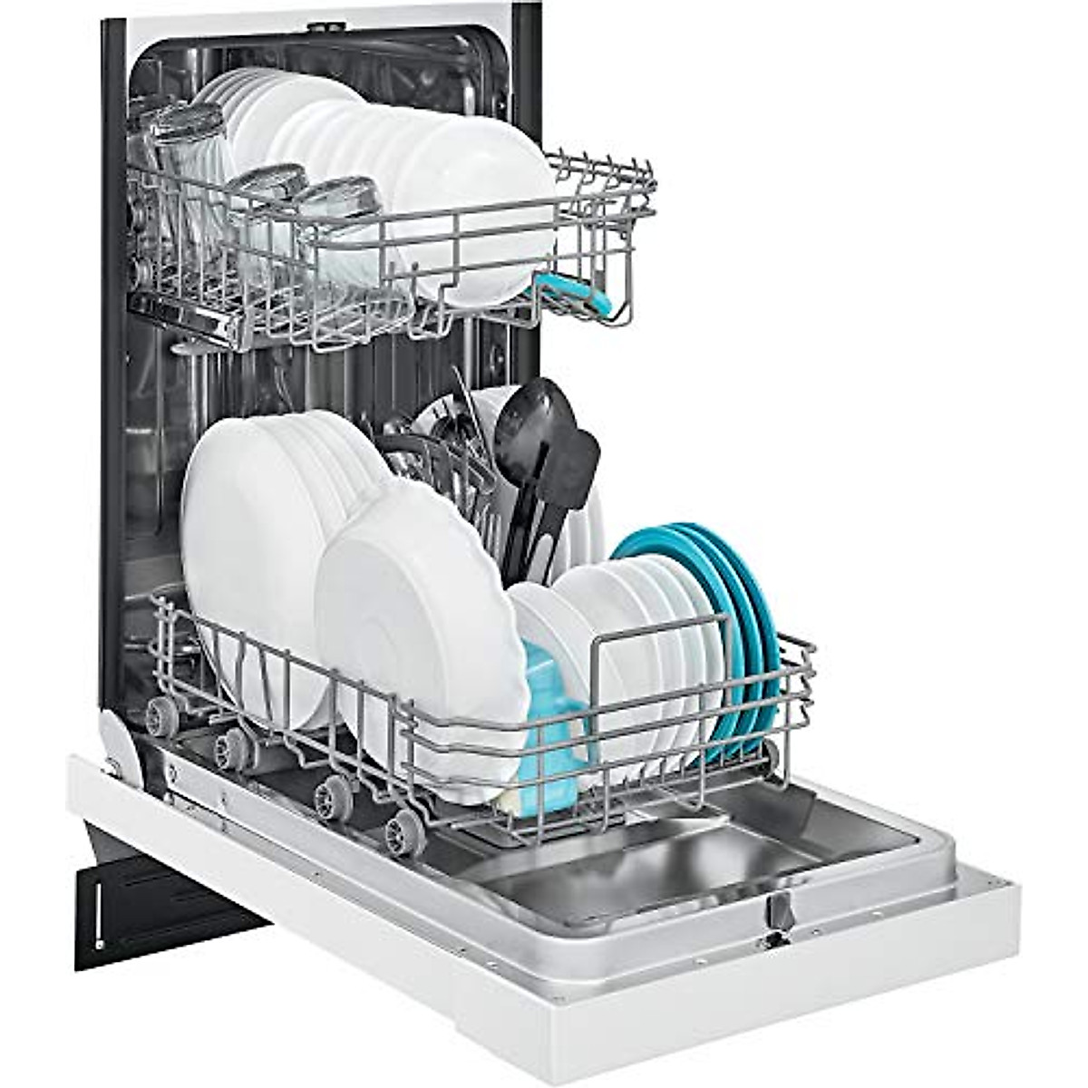 Frigidaire 18 in. ADA Compact Front Control Dishwasher in White with Dual Spray Arms, 52 dBA, includes room-of-choice delivery