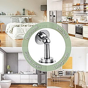 COCIVIVRE Door Stopper 6 Pack, Magnetic Door Stop Stainless Steel, with Double-Sided Adhesive Tape for Wall and Floor Mounting Hold Your Door Open