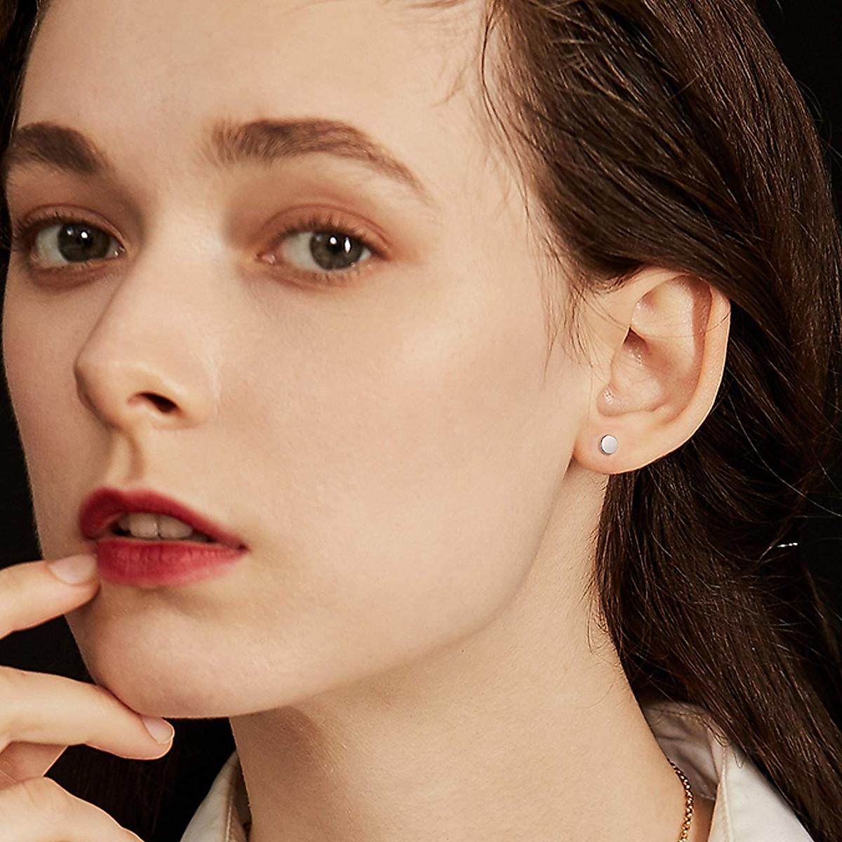 925 Sterling Silver Dot Stud Earrings | Small Simple Round Disc Stud Earrings | Tiny Flat Circle Hypoallergenic Cartilage Tragus Piercing Earrings Gifts for Women Men 2mm 3mm 4mm 5mm