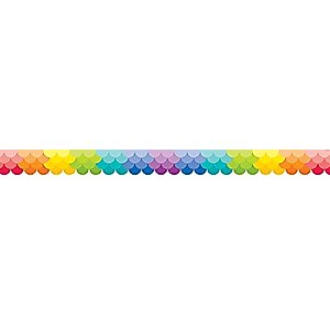 Creative Teaching Press Ombre Rainbow Scallops Borders (0186), Ombre Multi