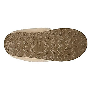 PAMIR Women's Genuine Suede Shearling Ankle Moccasin Bootie Slippers Memory Foam Indoor Outdoor Chestnut 10 M US