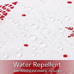 CAROMIO Christmas Shower Curtain, Floral Shower Curtains for Bathroom, Christmas Decorations Fabric Curtains, Water Resistant, Machine Washable (White, 72x72 Inches)