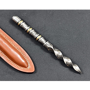 SHOKUNIN USA TriEdge Tactical Dagger - High Carbon Steel Damascus Tri Edge 4.7-inch Blade with Integral Handle - Ideal for Outdoor, Tactical, Survival, and EDC & Sheath