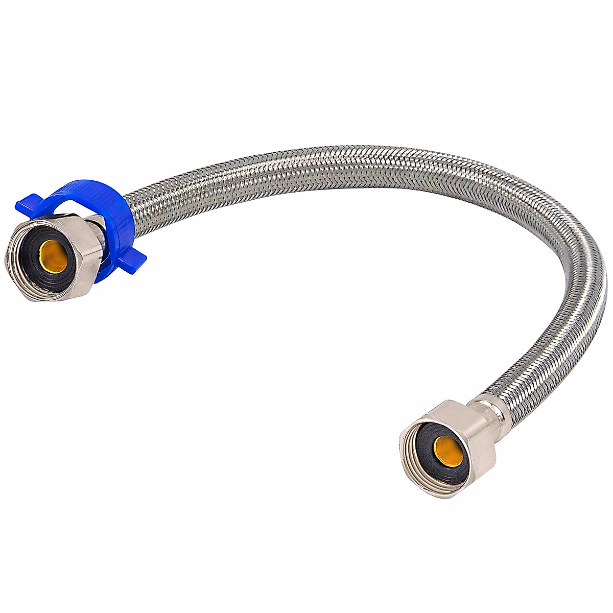 Toilet Connector, 20-Inch Stainless Steel Braided Hose with 1/2" Inch Ballcock Nuts, 1/2" Inch Compression