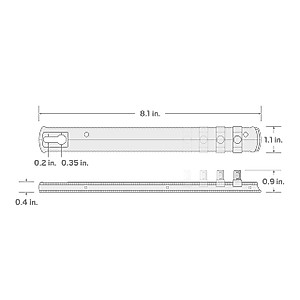TEKTON 1/4 Inch Drive x 8 Inch Socket Rail, 13 Clips (Red) | OSR01113