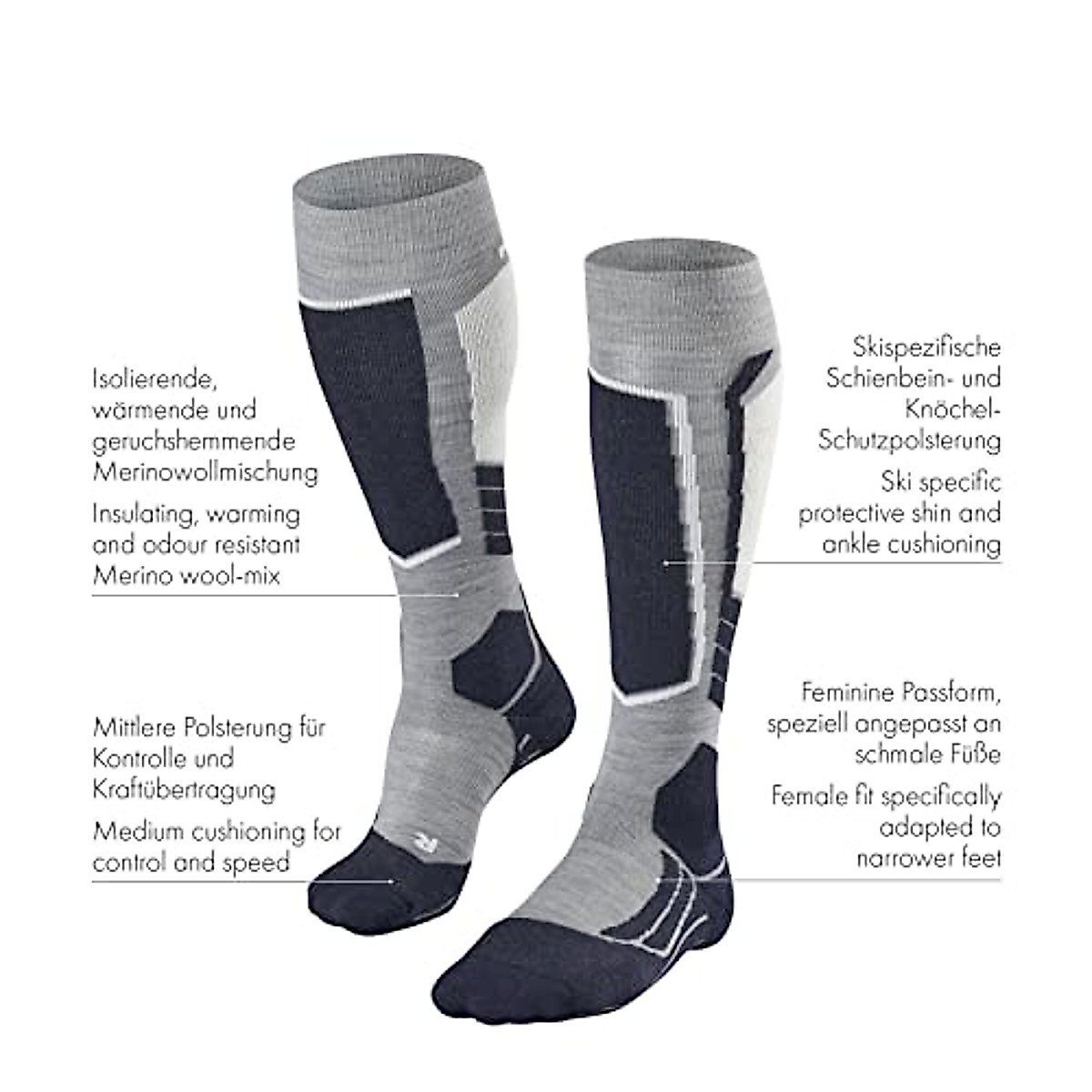 FALKE Women ESS Skiing-SK2, Blue (Blue Note 6545), 6.5-7.5