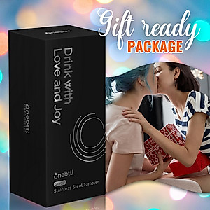 Onebttl Lesbian Gifts, LGBTQ Gifts for Pride Month, Insulated 20oz Stainless Steel Tumbler with Straw, Brush, Lid, Gift Box Included, Lickalotapus…