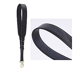 Wide Adjustable Purse Strap Replacement Crossbody Handbag Stripe Adjustable Leather Crossbody Straps Replacement - Width 1.5“, Length 28”-49” (Black B)