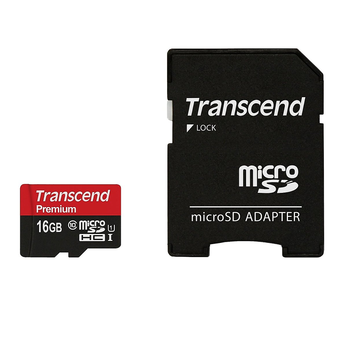 Transcend 16GB MicroSDHC Class10 UHS-1 Memory Card with Adapter 60 MB/s (TS16GUSDU1)