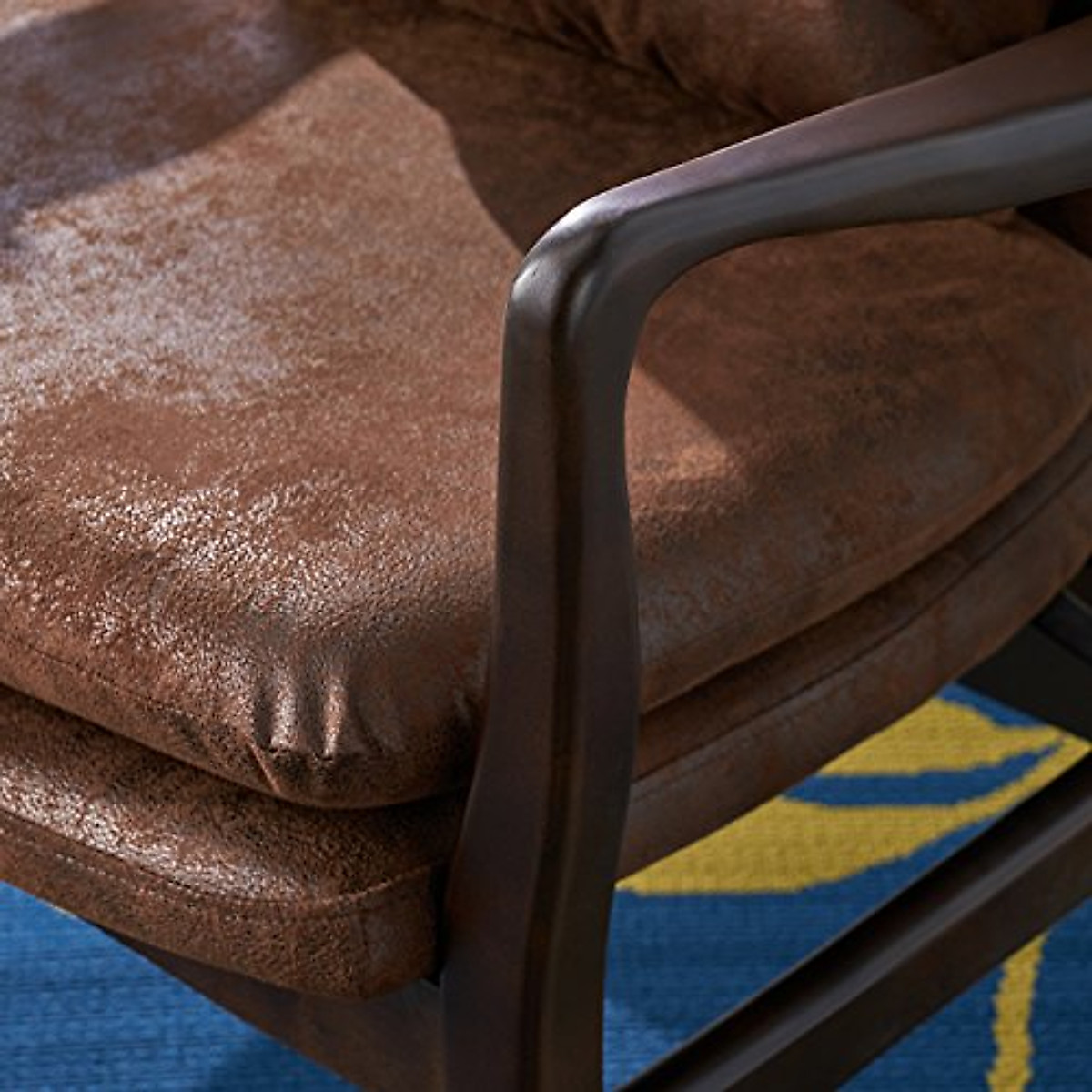 Christopher Knight Home Haddie Mid Century Modern Fabric Club Chair, Brown and Dark Espresso, 31.25D x 26.25W x 32.75H Inch