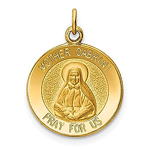 IceCarats 14K Yellow Gold Mother Cabrini Medal Necklace Charm Pendant Only