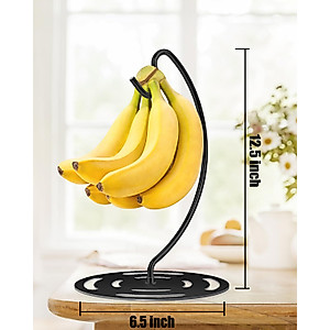 Coopenju Banana Holder Stand Stainless Steel, Modern Banana Tree Hanger with Larger Base & Won't Topple Over, Banana Hanger Rack for Any Kitchen Countertop