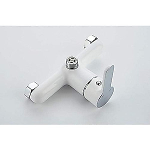 RONPOTY Kitchen Taps Bathroom Bathtub Faucet 1 Set Cold Hot Water Bath Bathtub Faucets Outlet Pipe Surface Chrome Plated Shower Head