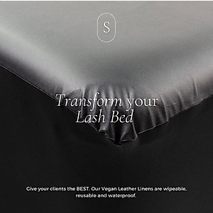 Sophi & Co. Vegan Lash Bed Cover - Wipeable, Reusable and Waterproof Fitted Linen, Excellent Spa Salon Massage Table Linen, Vegan Leather Spa Bed Topper, 1 Count (6ft, Black)