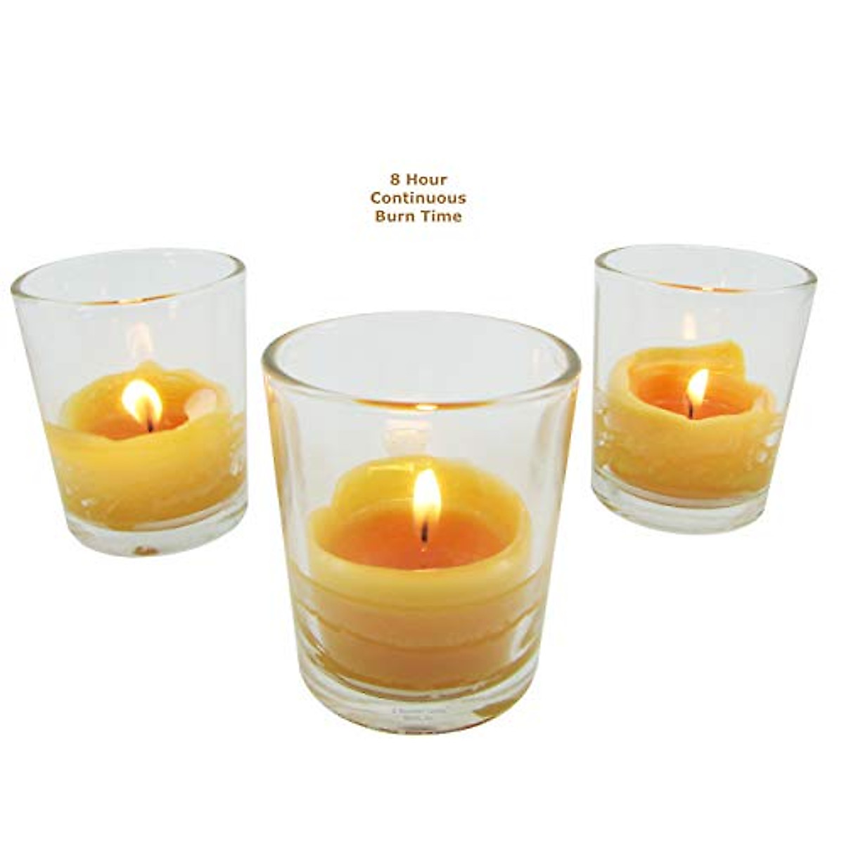 Beeswax Candle Works, 10-Hour Votives (Pack of 12) 100% USA Beeswax