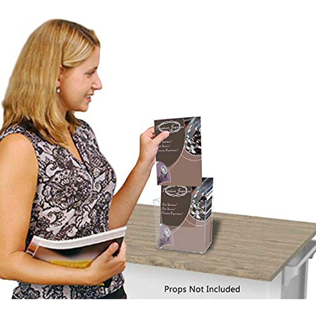 Marketing Holders 5.5" Brochure Holder Wall Mount or Countertop with Hardware Menu Pamphlets Holder Calling Cards Literature Certificate Gift Display Rack Security for Amusement Parks