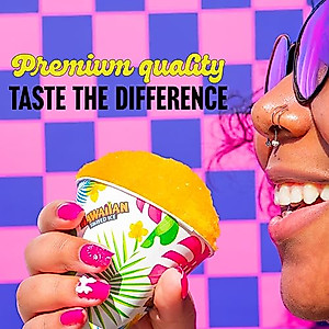 Hawaiian Shaved Ice Mango Syrup - Nut Soy Dairy Free - Flavor Fluffy & Crunchy Snow Cones - Shelf Stable - Makes 8 Servings - 16 ounces