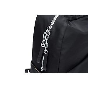 Acmebon Girl College Backpack Classic Solid Color Backpack Simple Casual Bag Black