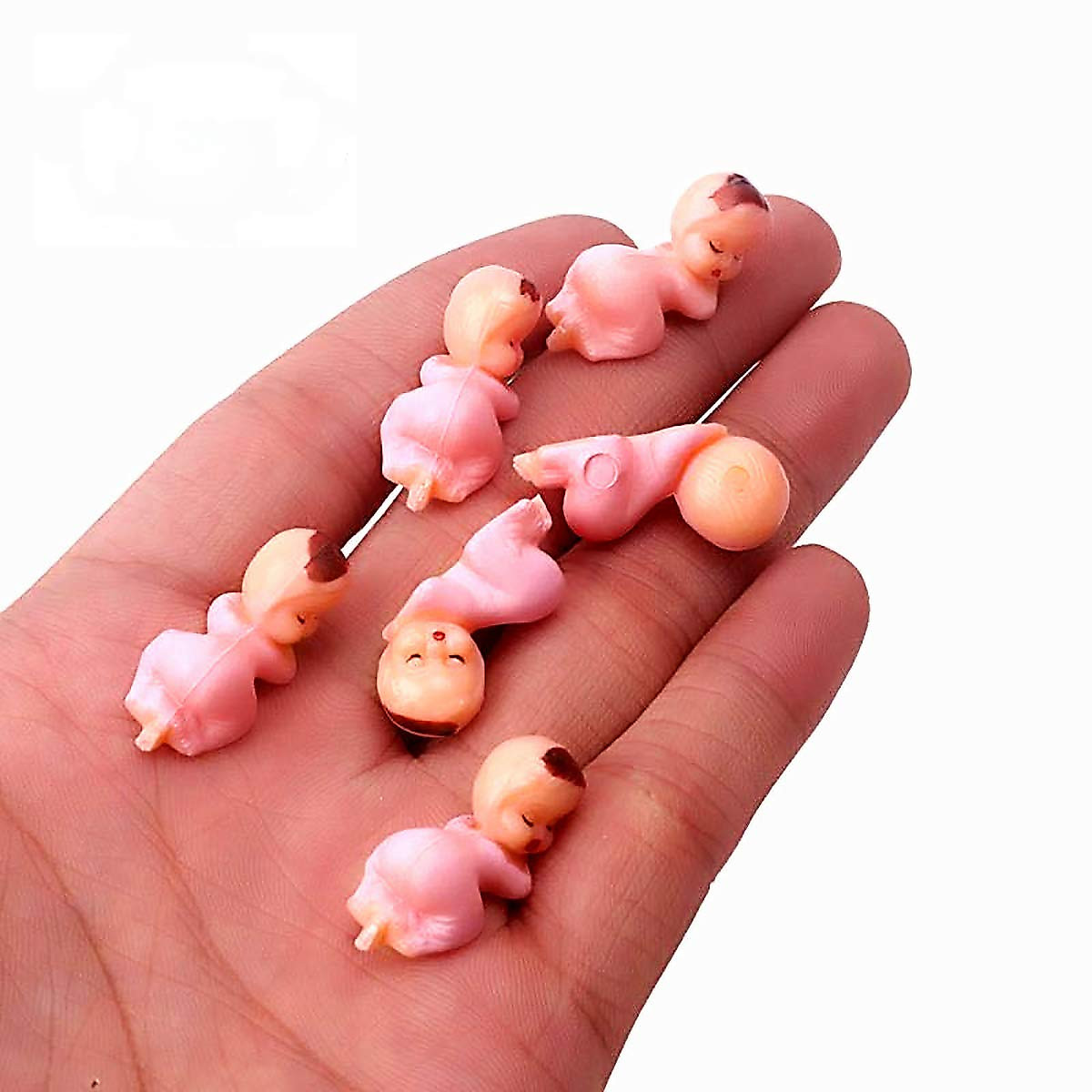 JUXINGDAZYF 72Pieces Mini Plastic Baby Favor Supplies for Baby Shower and Ice Cube Game, 1 Inch Party King Cake King Cake Babies King Cake Baby (Pink)