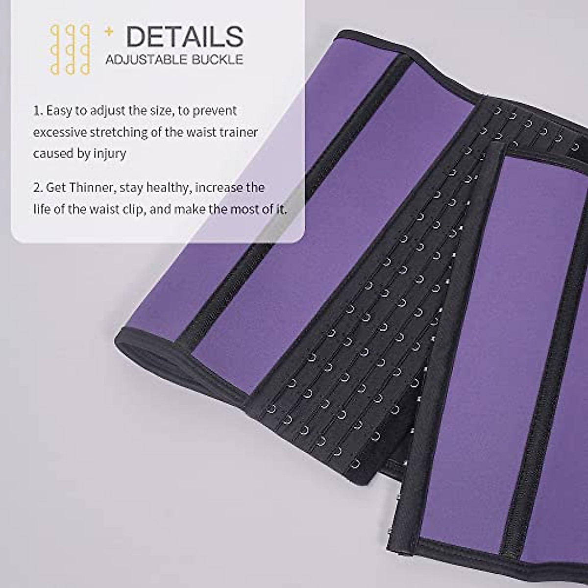 Viluxugaa Waist Trainer For women, Corset Shapewear, Waste Trainers, Waist Trainer Belt, Waist Cincher, waist trainer Corset Purple