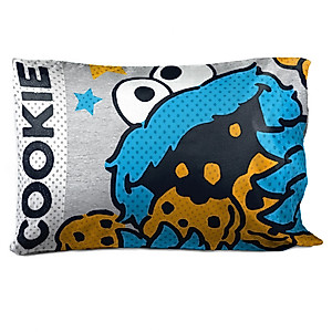 Jay Franco Sesame Street Hip Elmo 2 Pack Pillowcase - Double-Sided Kids Super Soft Bedding Features Elmo and Cookie Monster (Official Sesame Street Product)