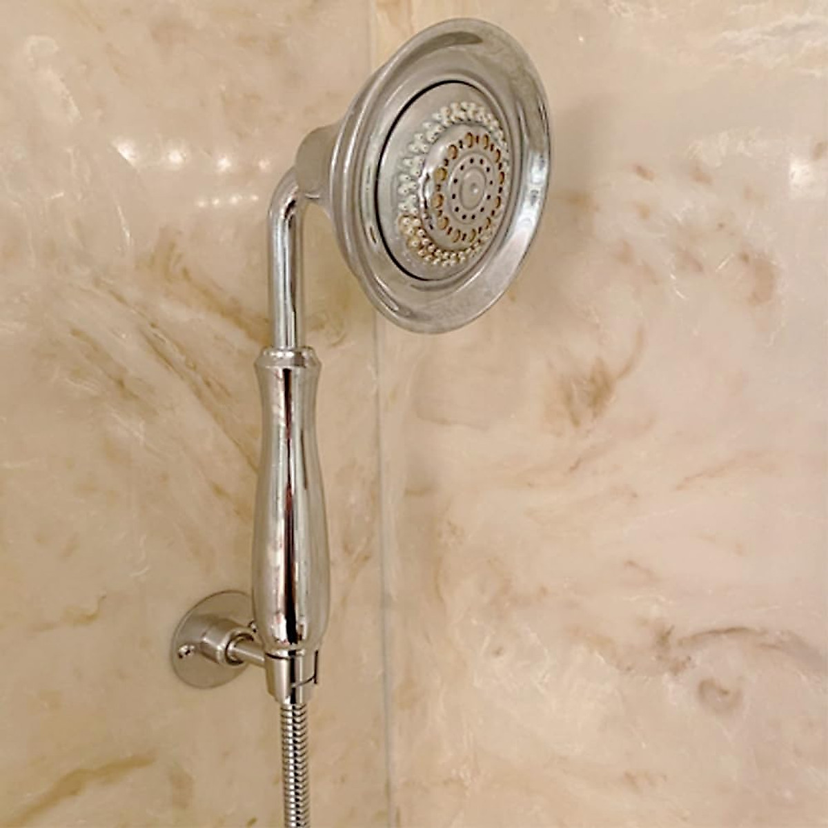 Lokyanwin Shower Head Holder,360° Adjustable Stainless Steel Handheld Shower Head Bracket Holder Wall Mount,Steel Shower Spray Holder Wall Mount Shower Wand Holder,Brushed Nickel SUS304