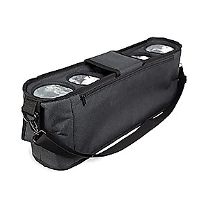 WONDERFOLD Parent Console Stroller Organizer with 4 Insulated Cup Holders,Velcro Handle Attachment, 2 Storage Pockets, and Removable Shoulder Strap for Easy Transportation, Volcanic Black